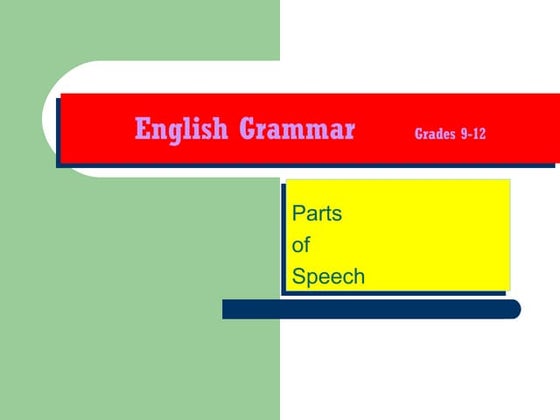 Presentation of english (parts of speech) | PPT | Chemistry | Science