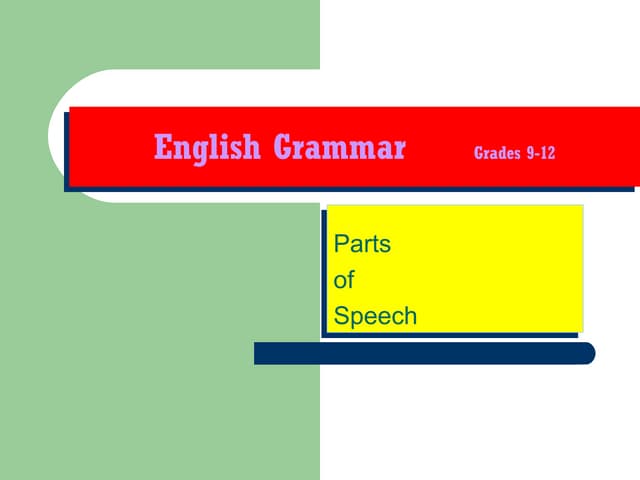 Presentation of english (parts of speech) | PPT