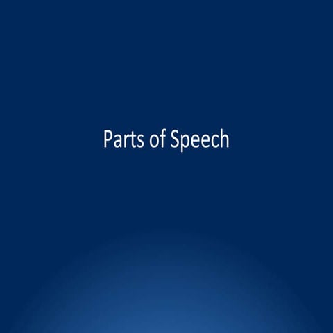 Parts of Speech PowerPoint presentations | PPTX
