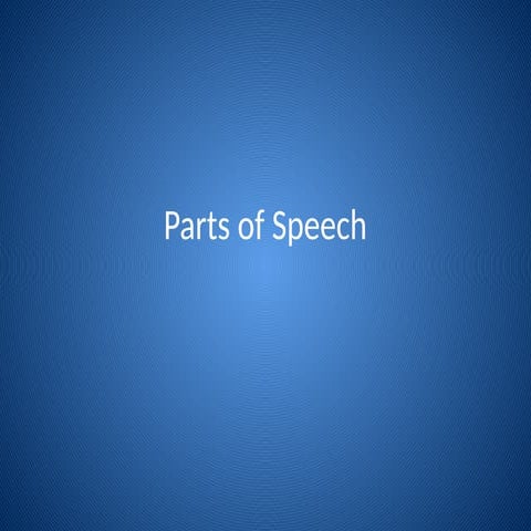 Part of speech: language lesson for elementary | PPTX