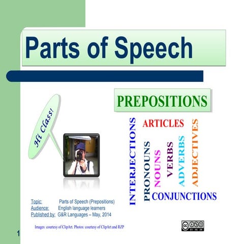 Parts of Speech (Prepositions) | PPT