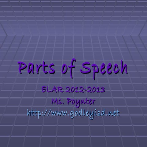 Parts of speech powerpoint | PPTX