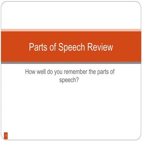Parts of speech review | PPT