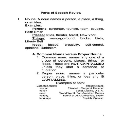 Parts of speech review[1] | DOC