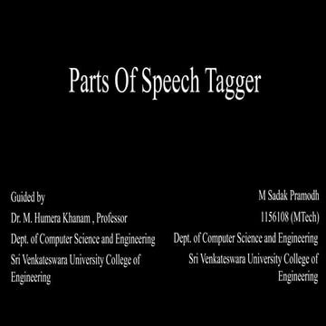 Parts of speech tagger | PPTX