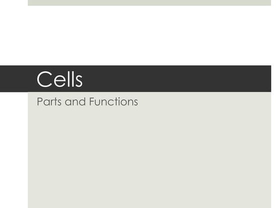 Cell Parts | PPT