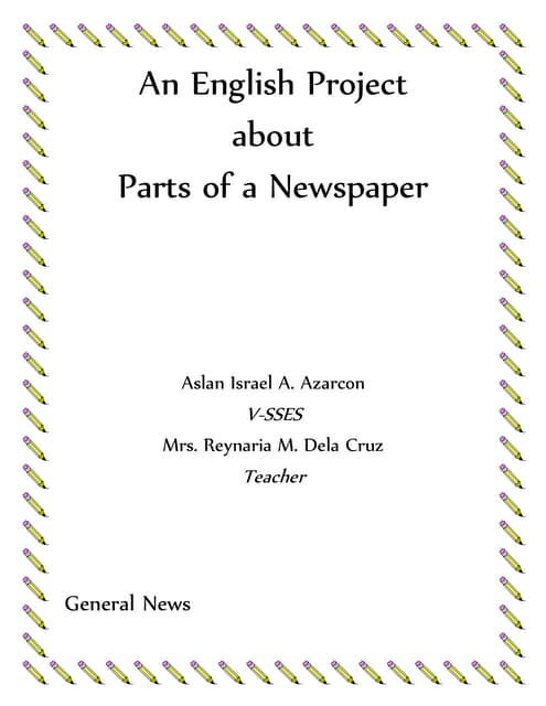 Parts of news papers and its meaning | DOCX