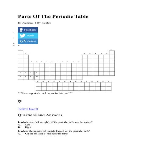 Periodic Table | KEY