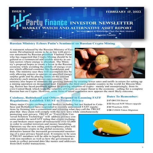 PartyFinance Newsletter Issue 5 | PDF