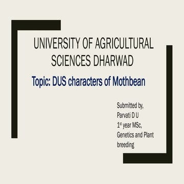 DUS Test Guidelines for Maize | PPTX