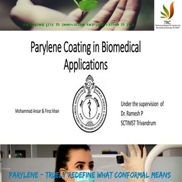 Parylene Coating In Biomedical Applications Pptx