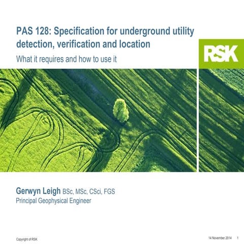 PAS 128: Specification for underground utility detection, verification ...
