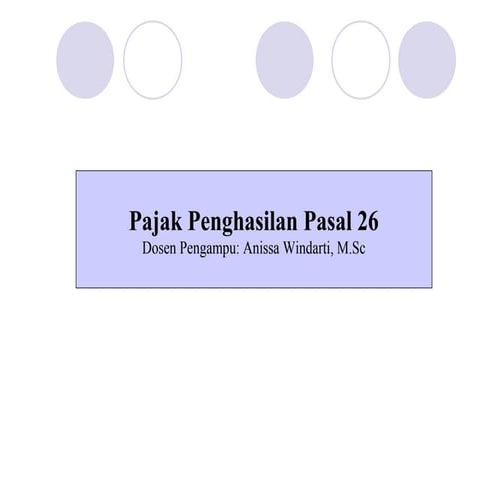 PPh Pasal 26 | PPT