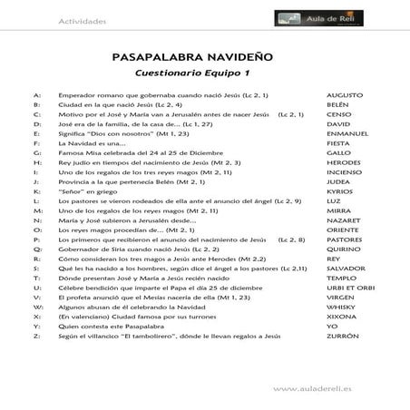 Pasapalabra Navideño | PDF