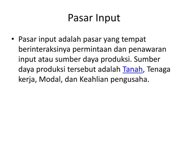 Pasar Faktor Produksi | PPT