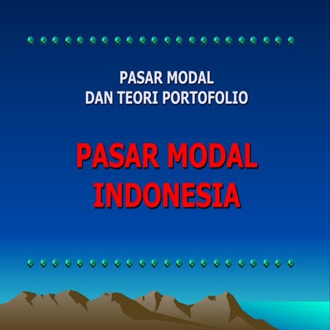 Pasar modal indonesia | PDF
