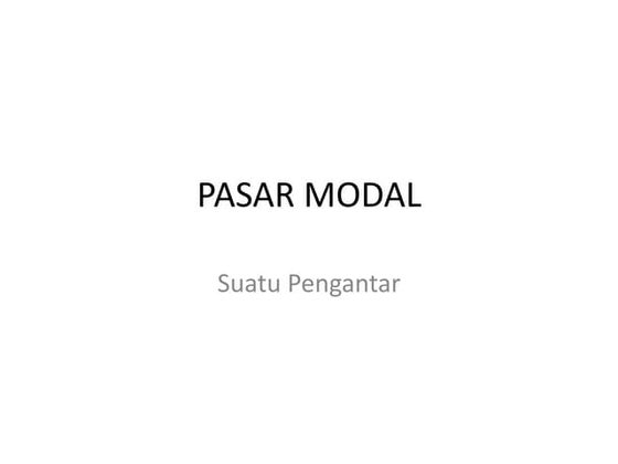 Pasar modal | PPTX
