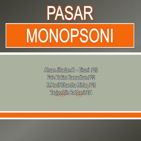 Pasar monopsoni | PPTX