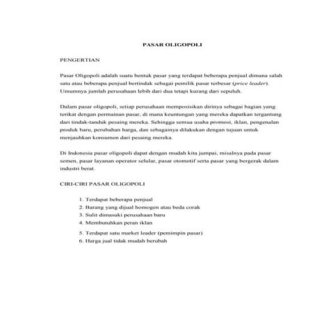 Pasar Oligopoli Docx