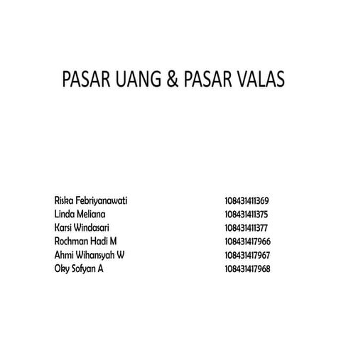 Pasar uang & pasar valas print | PPT