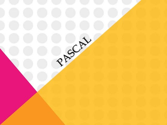 Pascal Programming Language | PPTX | Programming Languages | Computing