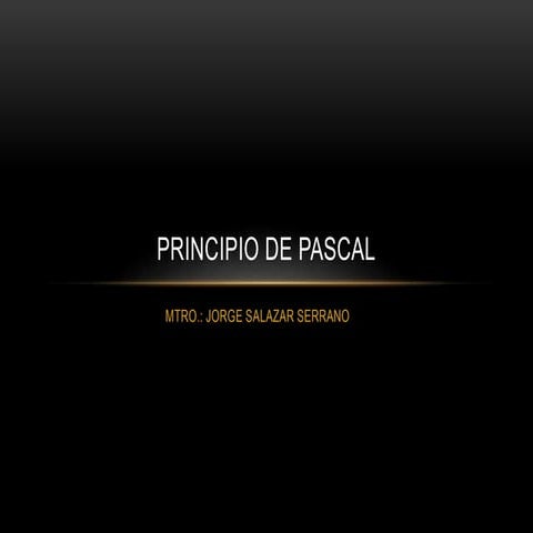 Principio de Pascal | PPTX