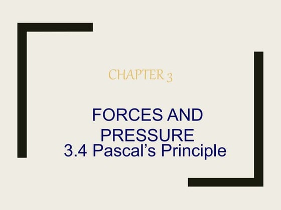 Pascal's principle | PPT | Physics | Science