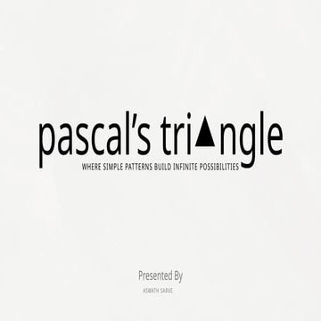 pascal ss triangle pascal triangle 1 2 3 | PPTX