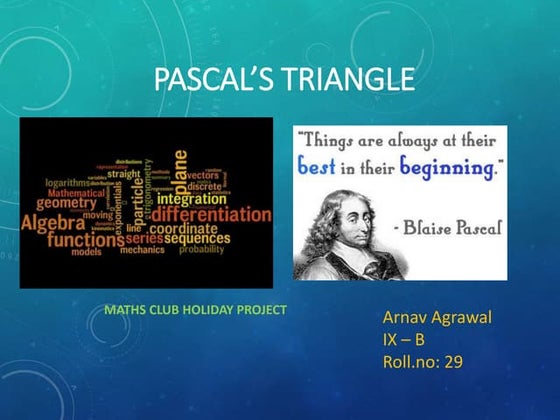 Pascal's Triangle slideshow | KEY | Physics | Science