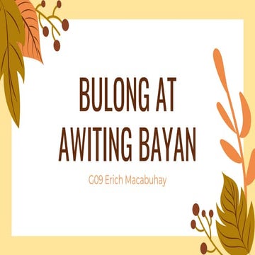 BULONG AT AWITING BAYAN | PPTX