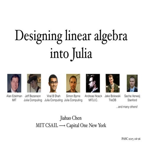 Designing linear algebra into Julia | PDF
