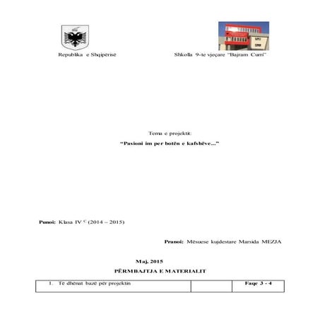 Pasioni im per boten e kafsheve | DOCX