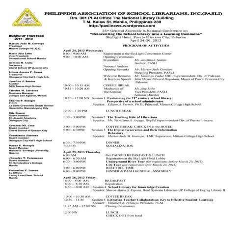 Pasli invitation-and-program | PDF