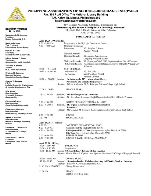 Pasli invitation-and-program | PDF