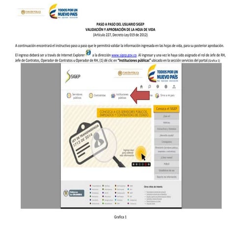 Instructivo SIGEP II para el ingreso a la plataforma | PPTX