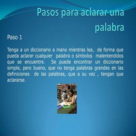 Pasos para aclarar una palabra | PPTX