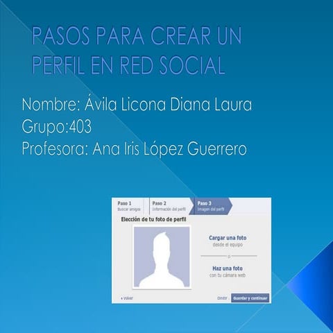 Crear un perfil en red social | PPTX
