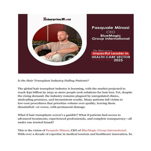 Pasquale Minasi_ Redefining the Future of Healthcare with BlueMagic ...