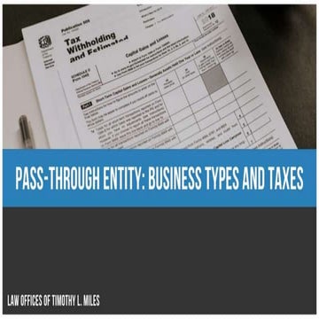 Pass-Through Entity: Business Types and Taxes | PPTX
