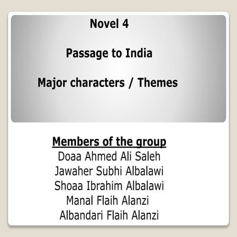 Passage to india major characters and themes | PPTX