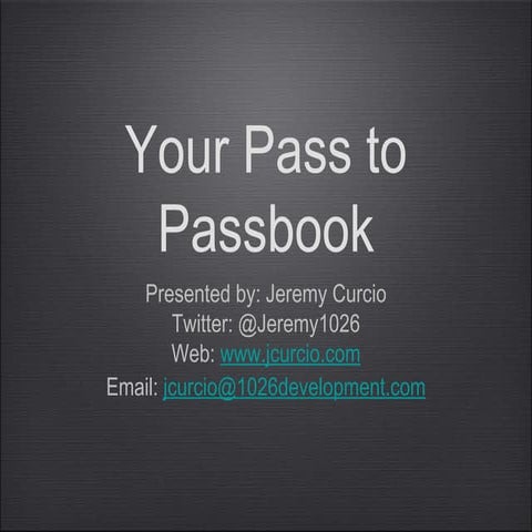You Pass to Passbook | PPT