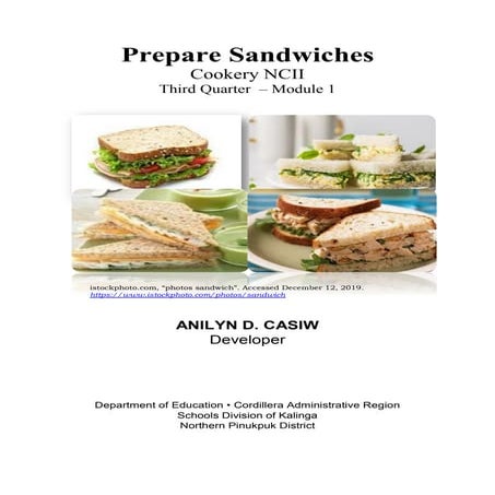 Passed 306-11-19 Kalinga Prepare Sandwiches - ADM Module in TLE 9 ...