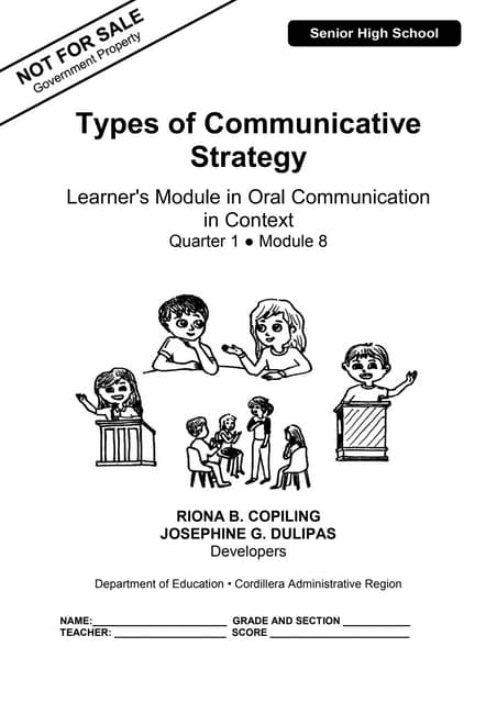 OralComm - Quarter 2 - Lesson 1 - Types of Communication Strategies.pptx