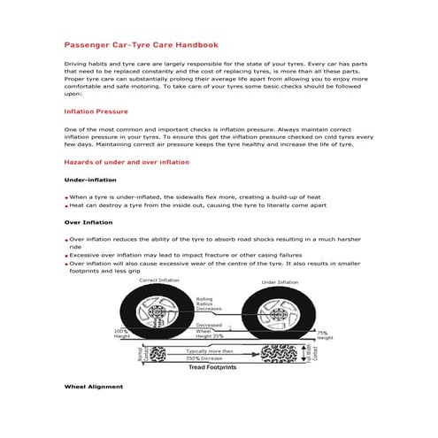 Passenger Car Tyre Care Handbook | PDF