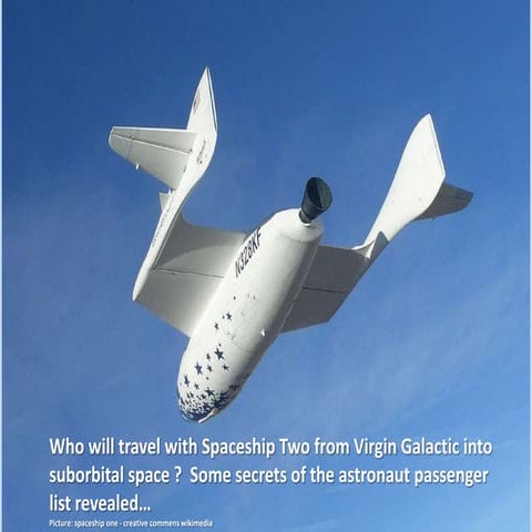 Astronaut Passenger List Spaceship Two Virgin Galactic | PPTX