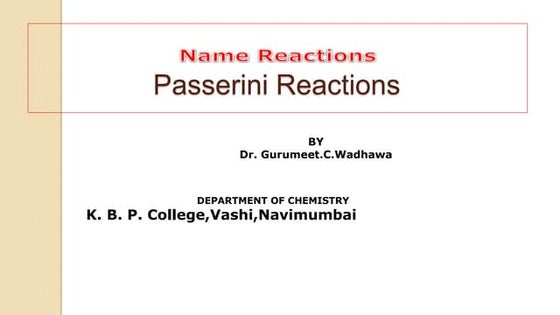 Multicomponent reaction | PPT