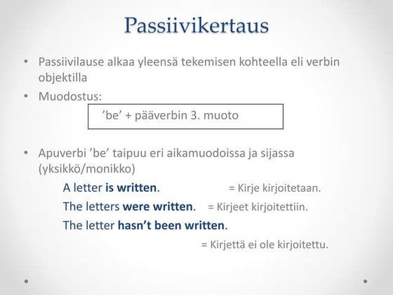 Passiivi (osa 2) | PPTX