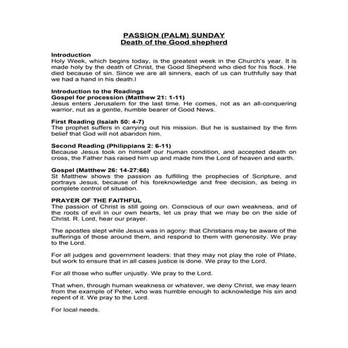 Passion Palm Sunday Done | PDF