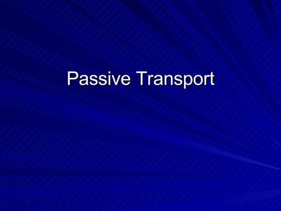 Active Transport | PPT
