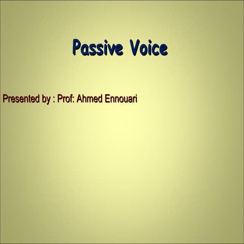 Passive voice | PPT